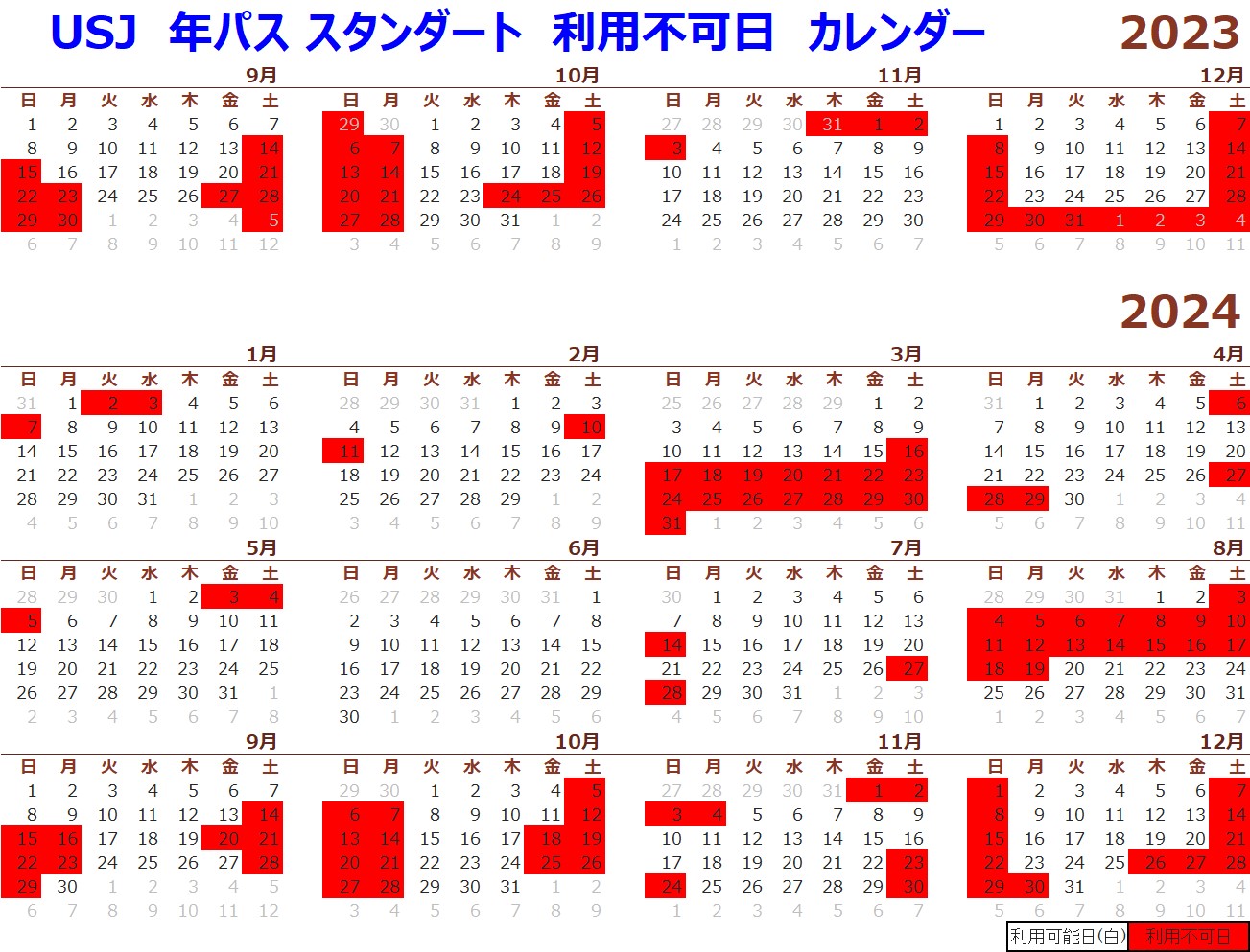 【最新】3分で分かるUSJ年パス種類と除外日カレンダーで解説・購入方法 | ひょんすけの旅ノート～Disney・USJ・国内外旅行～